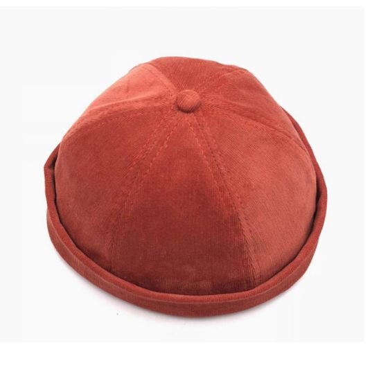 Adjustable Beanie Corduroy Rolled Cuff Brimless Baseball Cap Without ...