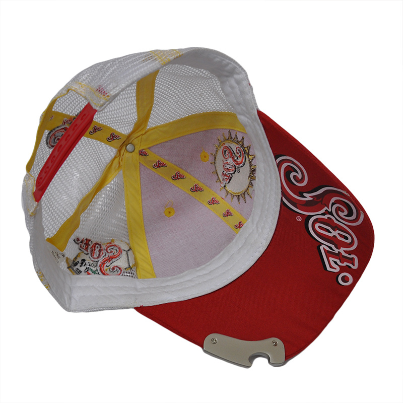 100% Cotton Mesh Bottle Opener Baseball Cap with Embroidery Logo - Buy ...