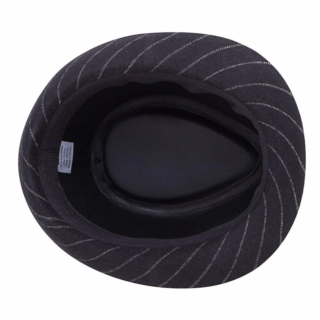 Cotton Gangster Fedora Striped Curved Short Brim Michael Jackson Hat ...