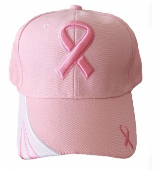 Custom 100% Cotton Adjustable Curved Baseball Style 6-Panel Pink Ribbon ...